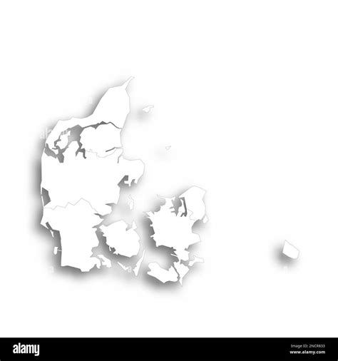 Dinamarca Mapa político de las divisiones administrativas regiones