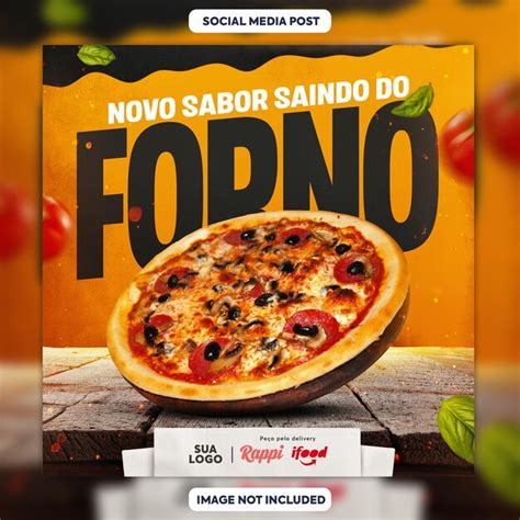 Novo sabor saindo do forno pizza social media psd editável PSD Premium