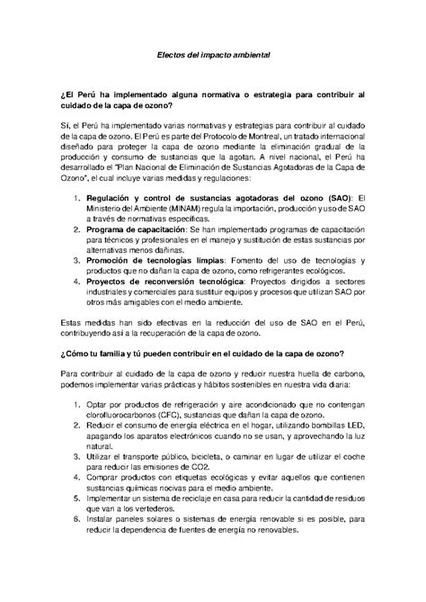 Diego Chumacero TS10 Efectos del impacto ambiental El Perú ha