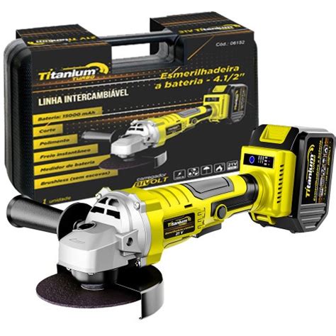 Esmerilhadeira a bateria 4 1 2 21V 15Ah Brushless velocidade variável