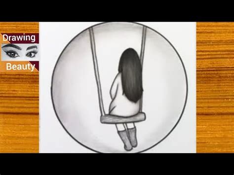 How To Draw Sittin Turned Back Said Girl Pencil Drawing Step By