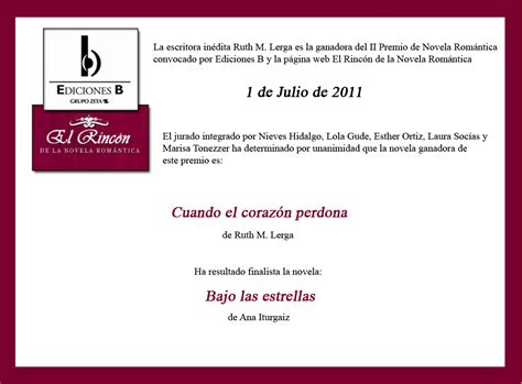 FALLO DEL II PREMIO DE NOVELA ROMÁNTICA Isabel Keats