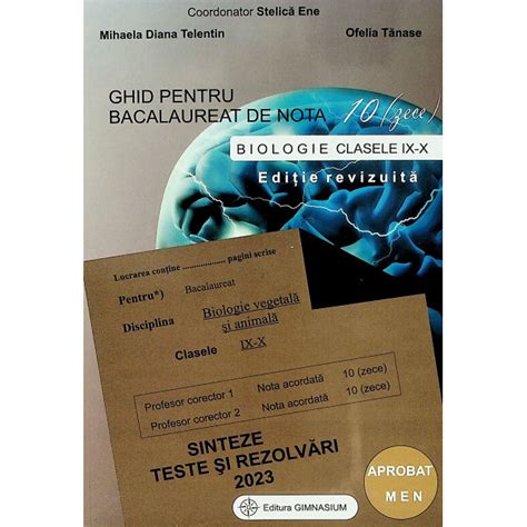 Biologie Ghid Pentru Bacalaureat De Nota 10 Zece Clasele IX X