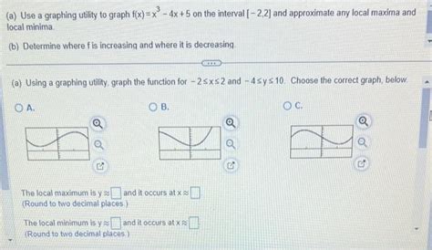 solved a use a graphing utility to graph f x x3−4x 5 on