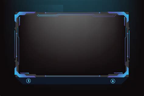 Live Streaming Screen Panel Decoration With Blue And Dark Colors