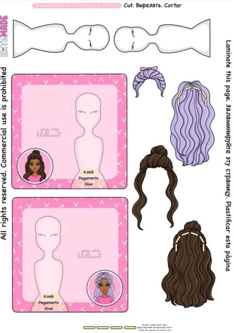 Katemade Hair Free Printables In This Channel Princess Paper Dolls