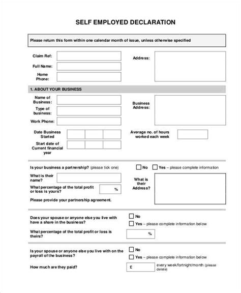 FREE 13 Employment Declaration Form Samples PDF MS Word Google Docs