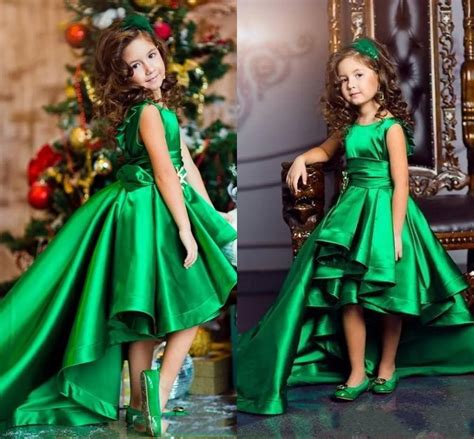 Venta vestidos para niñas color verde esmeralda en stock