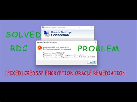 RDB Problem How To Fix Credssp Encryption Oracle Remediation Error