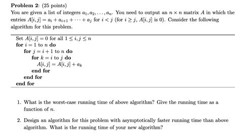 solved problem 2 25 points you are given a list of