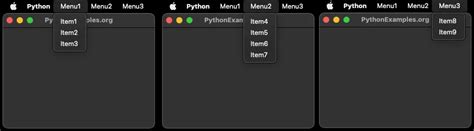 Tkinter Create Complete Menu From List Of Lists Python Examples