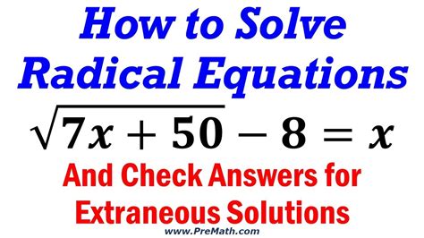 How To Solve Radical Equations Easy To Understand Method YouTube