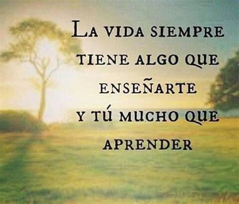 La vida siempre tiene algo que enseñarte y tú que mucho aprender Frases