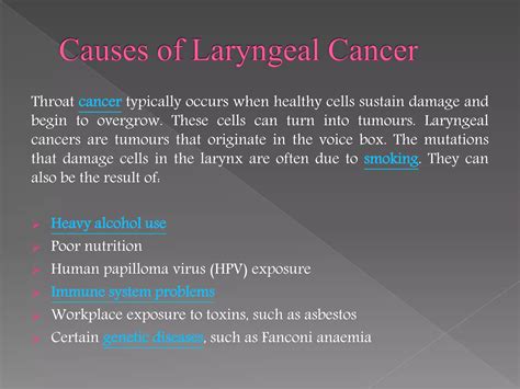Laryngeal Cancer Symptoms Causes Diagnosis And Treatment PPT