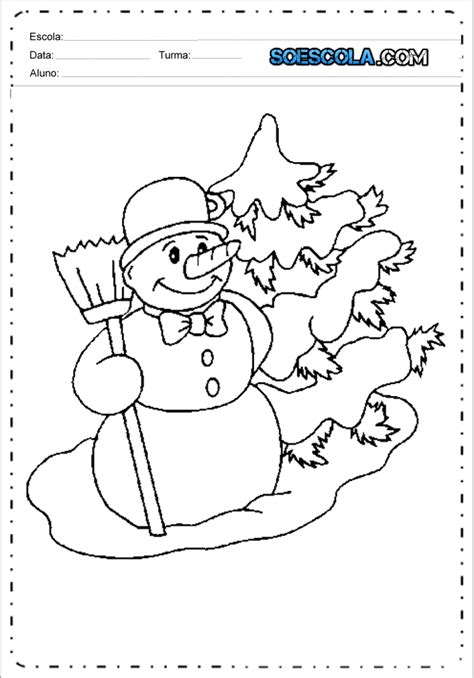 Desenhos de Boneco de Neve de Natal SÓ ESCOLA
