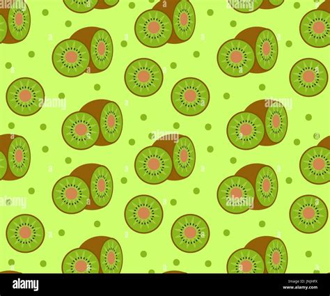 Kiwi Seamless Pattern Kiwifruit Endless Background Texture Fruits
