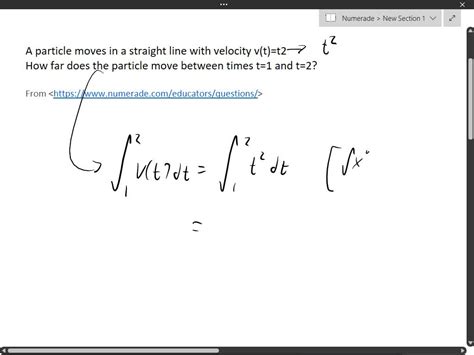 solved a particle moves in a straight line with velocity v t t2 how far does the particle move