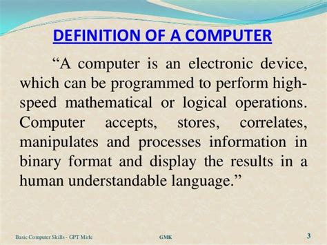 basic computer skills a seminar by mohan kumar g lecturer