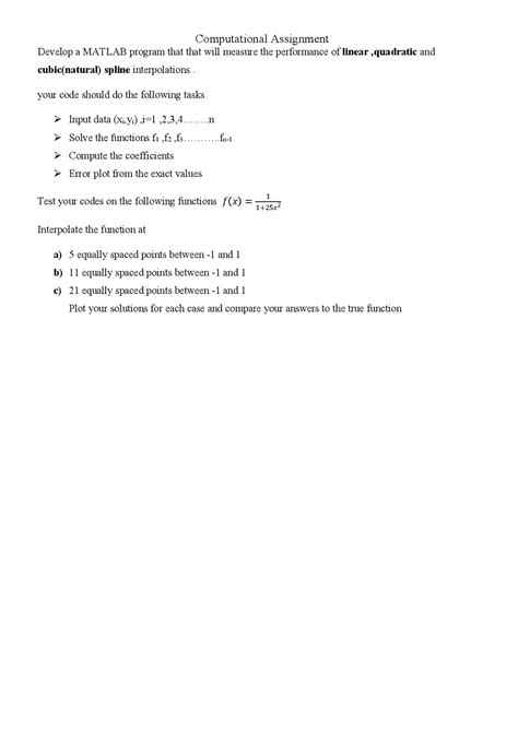 numerics for electrical engineering assignments numerical methods in engineering docsity