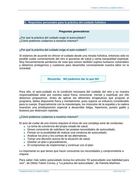 PDF Unidad 1 Enfermería y cuidado holístico UNIDAD 1 Enfermería y