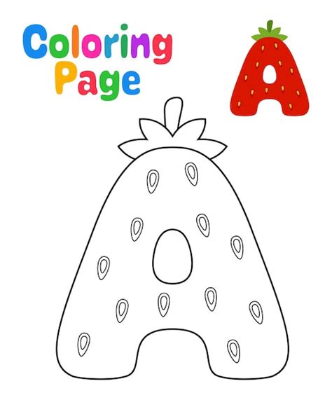 Coloriage Avec Alphabet A Pour Les Enfants Vecteur Premium