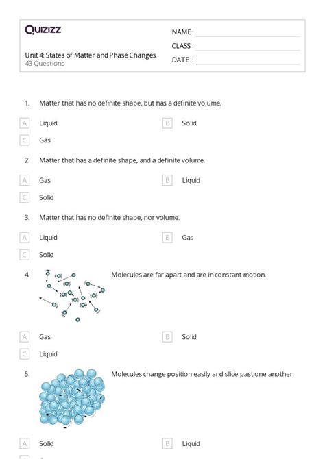50 States Of Matter And Intermolecular Forces Worksheets For 9th Class