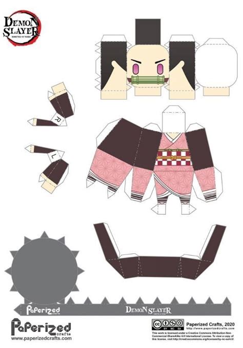 Nezuko Kamado Paper Doll Template Anime Paper Anime Crafts