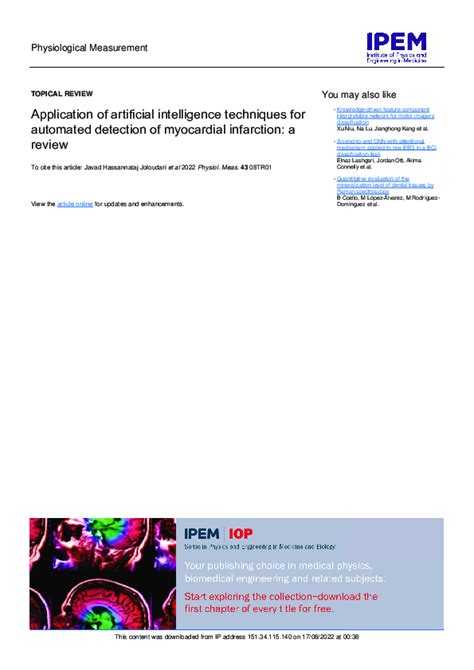 pdf application of artificial intelligence techniques for automated detection of myocardial