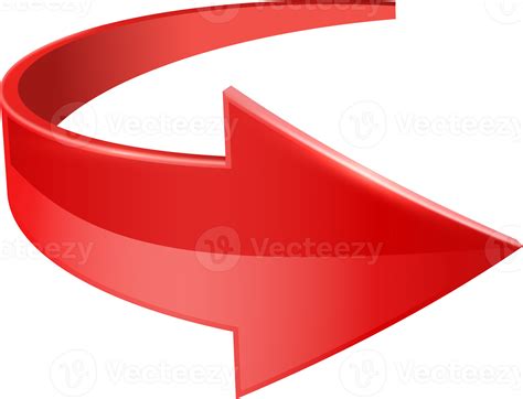 Flecha Roja Curva D Png