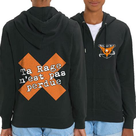 Sweat femme zippé à capuche coton bio Bérurier Noir Le Renard
