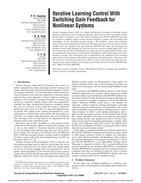 pdf iterative learning control with switching gain feedback for nonlinear systems