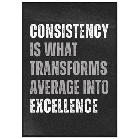 Consistency Motivational Poster Inspirational Quote Wall Art Focus And