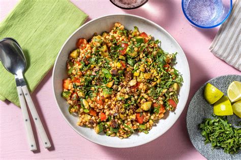 Salade de couscous perlé à la harissa et aux pistaches en extra Recette
