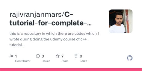 github rajivranjanmars c tutorial for complete beginners this is a repository in which there