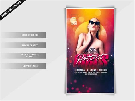 Bannière web instagram de la fête du club des filles les plus chaudes