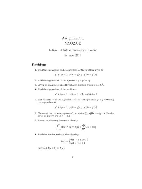 assignment 1 mso203b problem pdf eigenvalues and eigenvectors theoretical physics