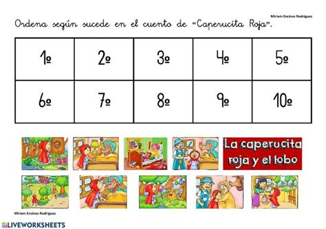 Ordenar Secuencia Caperucita Roja Ficha Interactiva Caperucita Roja