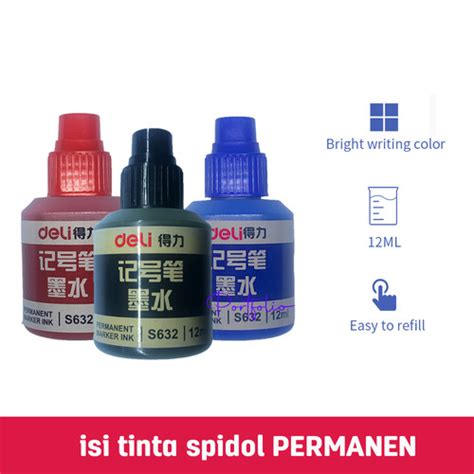 Jual Tinta Isi Ulang Spidol Permanent Marker Ink Refill Tinta Spidol