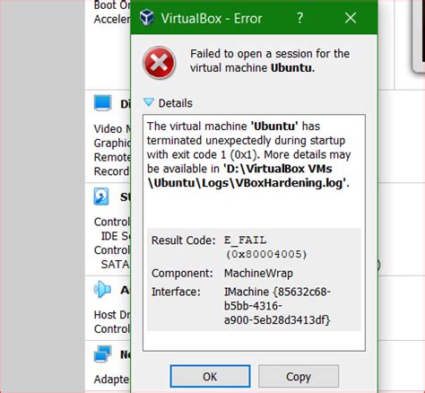 Ubuntu Virtual Box Error Failed To Open A Session For The Virtual