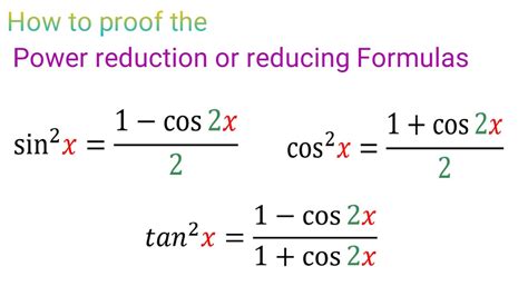Power Reducing Formulas And How To Use Them With Examples