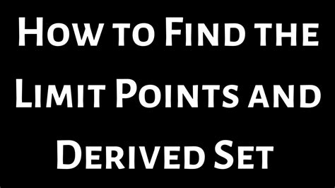 how to find the limit points and derived set of a subset in a topology youtube