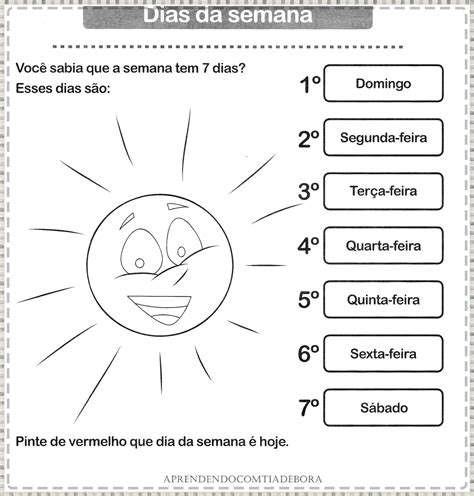 Atividade Sobre Os Dias Da Semana EDULEARN