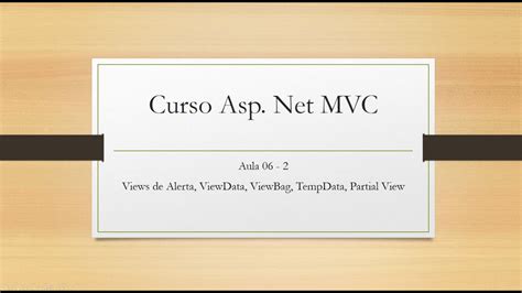 aula 06 2 alertas view data view bag temp data e partial views youtube