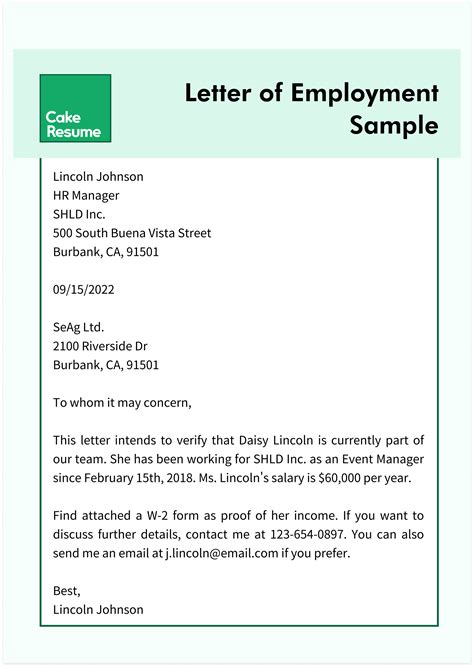 How To Write A Letter Of Employment Like An Expert Tips CakeResume