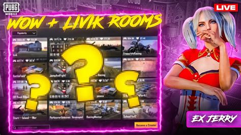 PUBG MOBILE LIVE CUSTOM ROOMS PUBG LIVE WOW LIVIK ROOMS UC RP