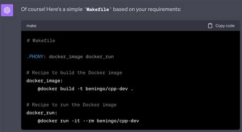 Creating A Makefile Build System Using ChatGPT Running Docker With Make