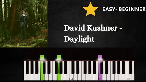 David Kushner Daylight EASY Piano Tutorial YouTube