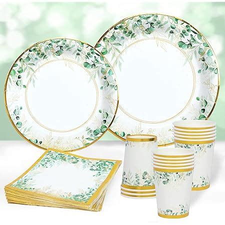 HusDow Piatti E Bicchieri Baby Shower 24 Ospiti Set Di Stoviglie Per