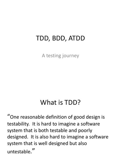 tdd atdd and bdd presentation pdf test driven development interface computing