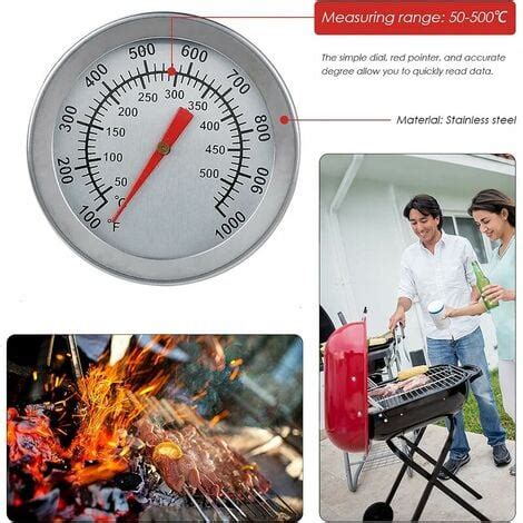 Thermomètre pour Barbecue Thermomètre de Four en Acier Inoxydable Max